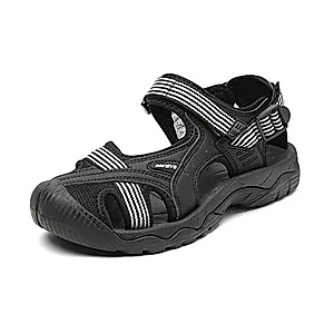 NORTIV 8 Sandals for Women Closed Toe Athletic Sport Sandals Womens Summer Shoes Lightweight Trail Walking Sandals for Women BLACK Size 9 US SNAS221W