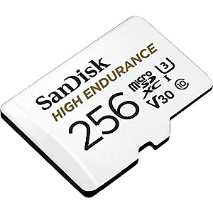 SanDisk High Endurance 256GB TF Card MicroSDXC Memory Card for Dash Cams & Home Security System Video Cameras (SDSQQNR-256G-AN6IA) Class 10 Bundle with (1) Everything But Stromboli MicroSD Card Reader