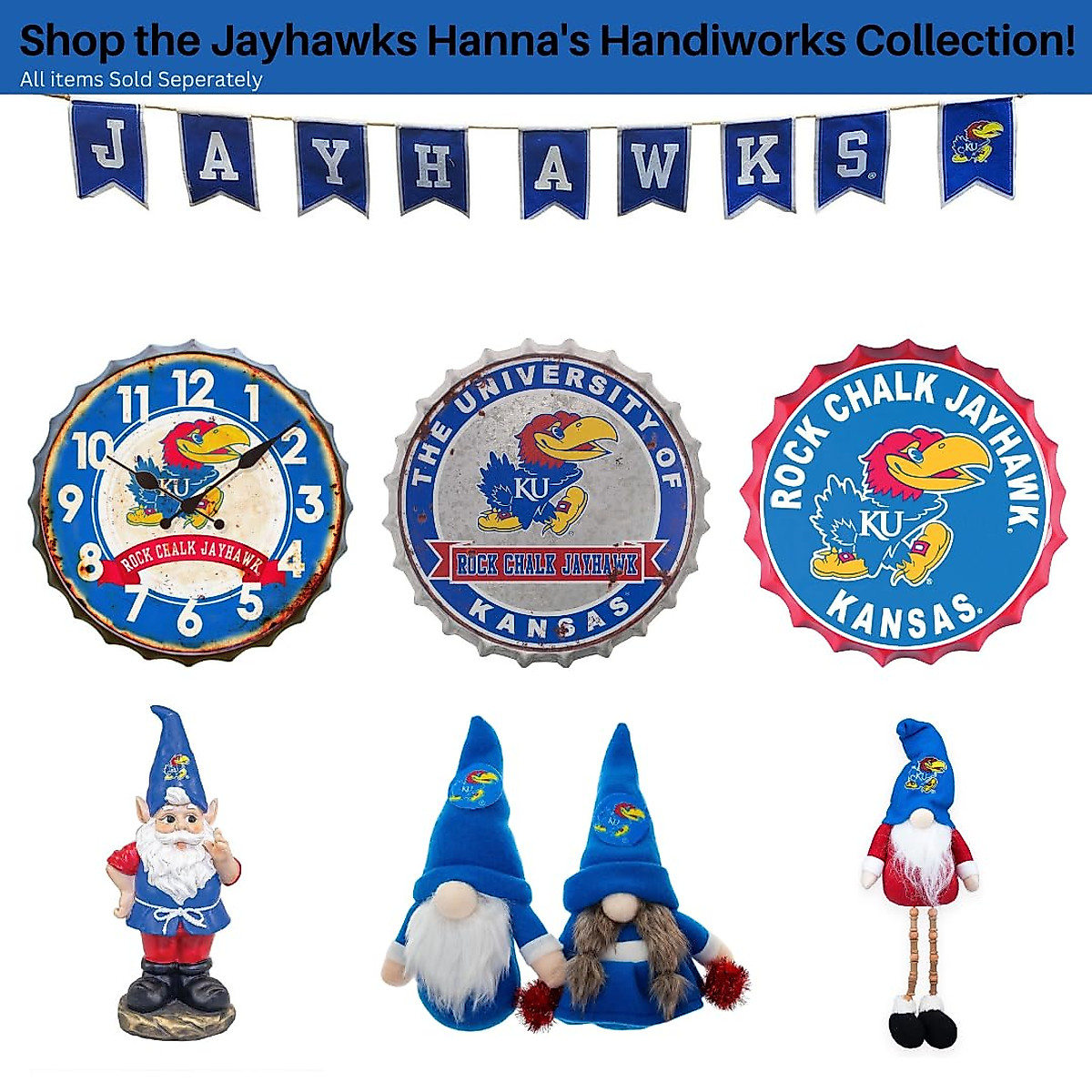 University of Kansas Tailgate Banner by Hannas Handiworks – Lightweight Pre-Strung Fabric Decoration – Show Team Spirit with KU Fan Decor