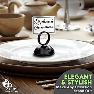 Gray Bunny 12 Pieces Metal Table Number Holders, 2 Inches Black Place Card Holder, Table Number Stands, Table Sign Holders, Black Table Card Holder Stand for Photos, Food Signs, Birthdays, Weddings