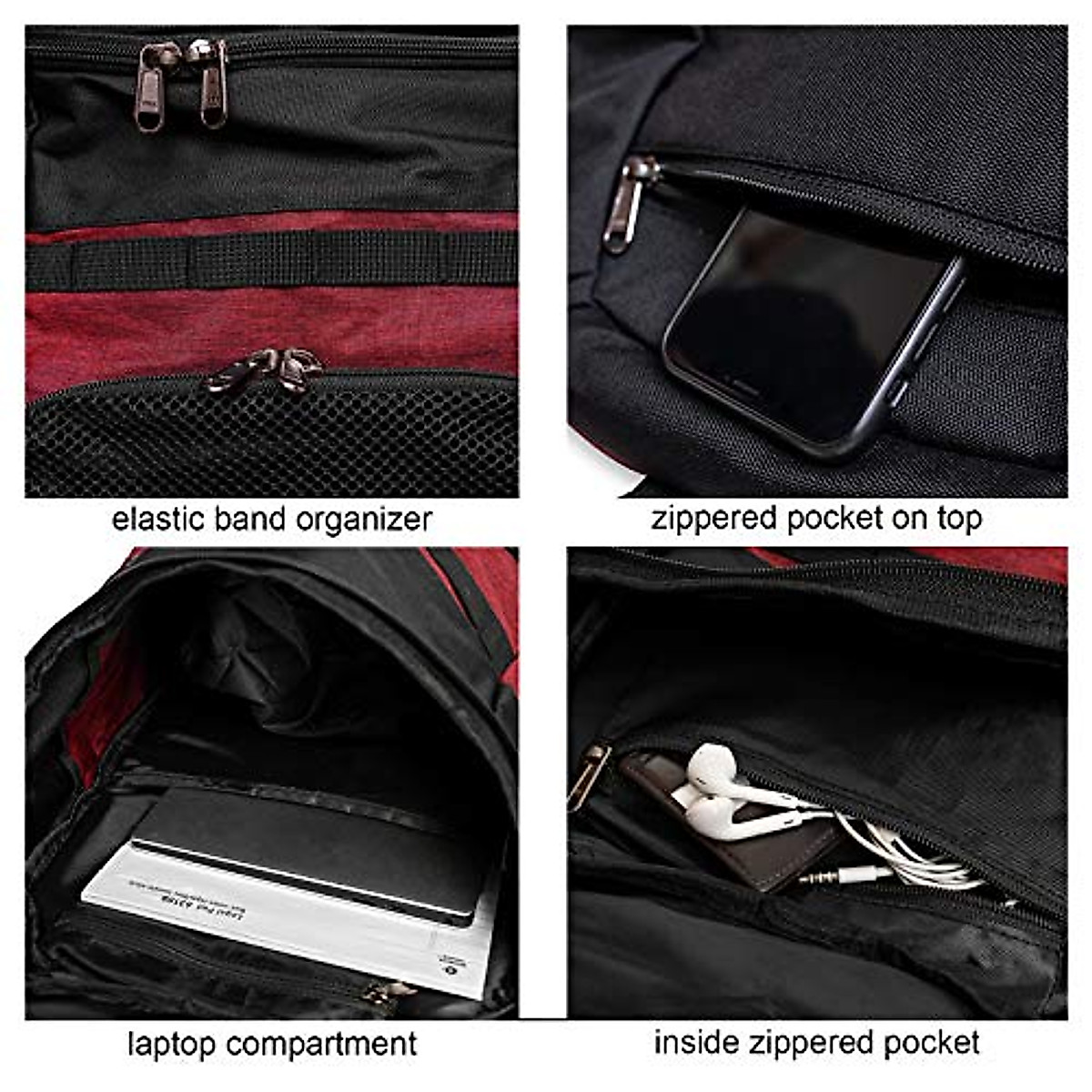 Xelfly Basketball Backpack with Ball Compartment – Sports Equipment Bag for Soccer Ball, Volleyball, Gym, Outdoor, Travel, Team – 2 Bottle Pockets, Includes Laundry or Shoe Bag – 25L (Red)