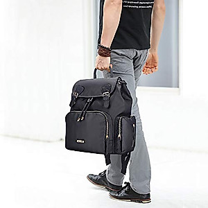 Hafmall Diaper Bag Backpack, Baby Diaper Bag with Stroller Hooks for Mom Dad, Multifunctional Nappy Bag for Boys Girls, Stylish Travel Mommy Bag (Plaid)