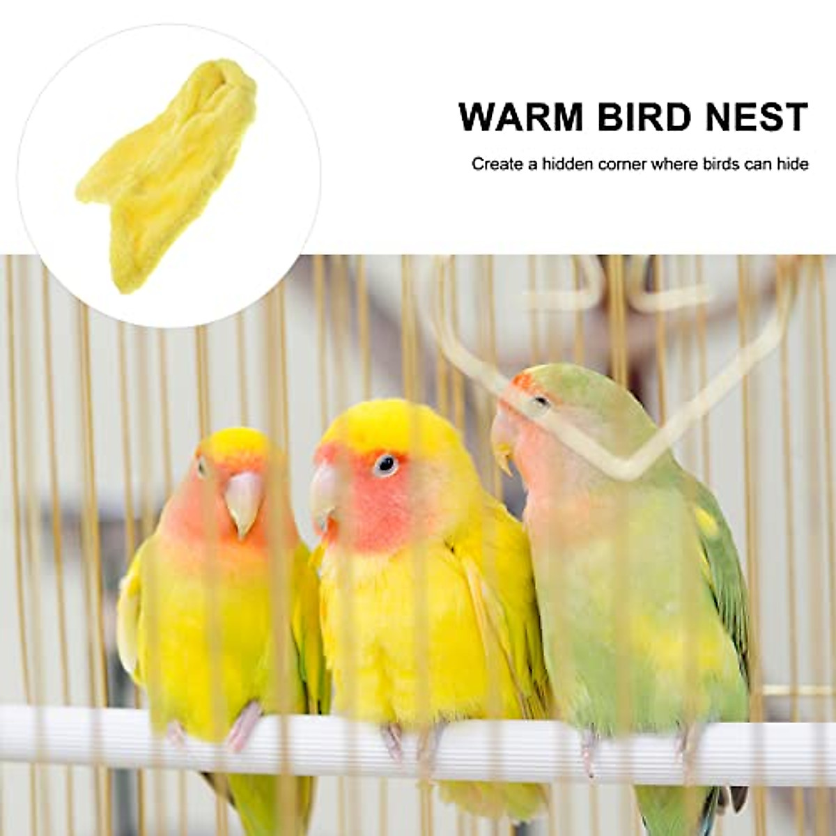 iplusmile Bed Buddy 1pc Sleeping - Winter Yellow Perch Pigeon Furry Fleece Toy Conure Warm Covers Bunk L Parrot Cockatiel Small Msdium Birds Shelter Size Cage Budgie Bedding Corner Plush Hammock