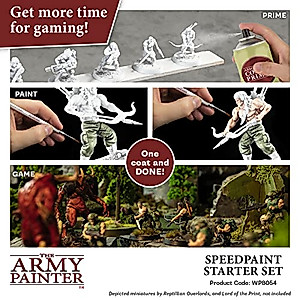 The Army Painter Speedpaint Starter Set - 10x18ml Speed Model Paint Kit Pre Loaded with Mixing Balls and 1 Brush Model Paint Set for Plastic Models with Free Bonus Item…