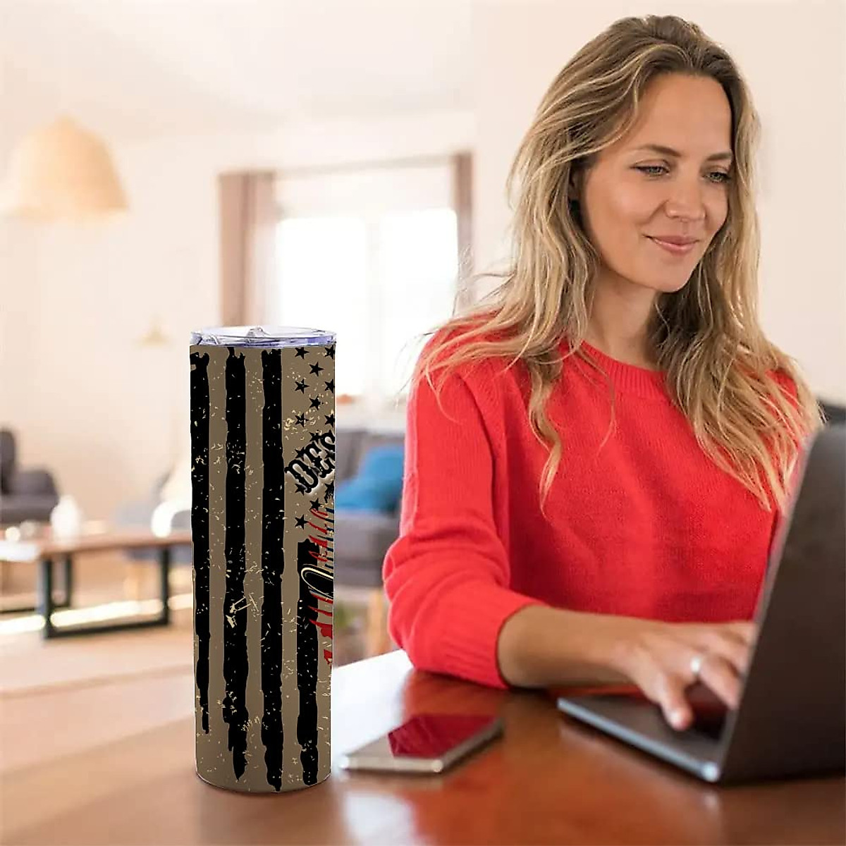 ATHAND Retro Tumbler Travel Mug Gift for Men or Women DeSantis Airlines 20oz Skinny Tumbler With Lid 18/8 Stainless Steel Coffee Cups Novelty Gift (Pack of 1)