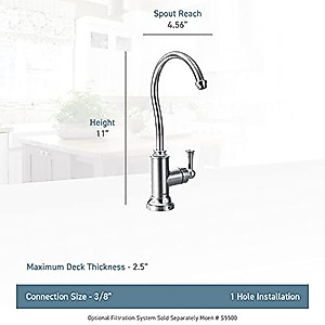 Moen Brushed Gold Sip Traditional Cold Water Kitchen Beverage Faucet with Optional Filtration System, S5510BG