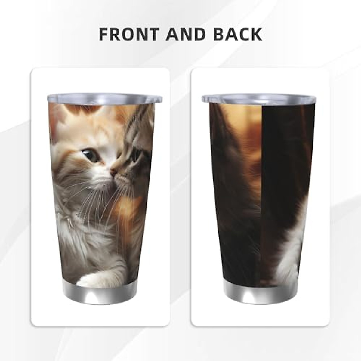 GDSHJKLW Cat Kiss Tumbler With Lid And Straw 20oz Stainless Steel Leakproof Travel Coffee Mug Double Wall Insulated Cup Gifts For Women Home Office