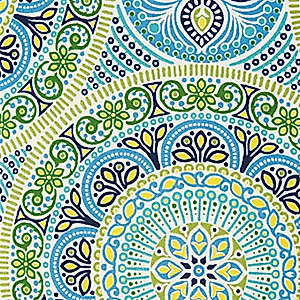 Pillow Perfect Outdoor/Indoor Delancey Lagoon Square Corner Chair Cushion, 1 Count (Pack of 1), Blue