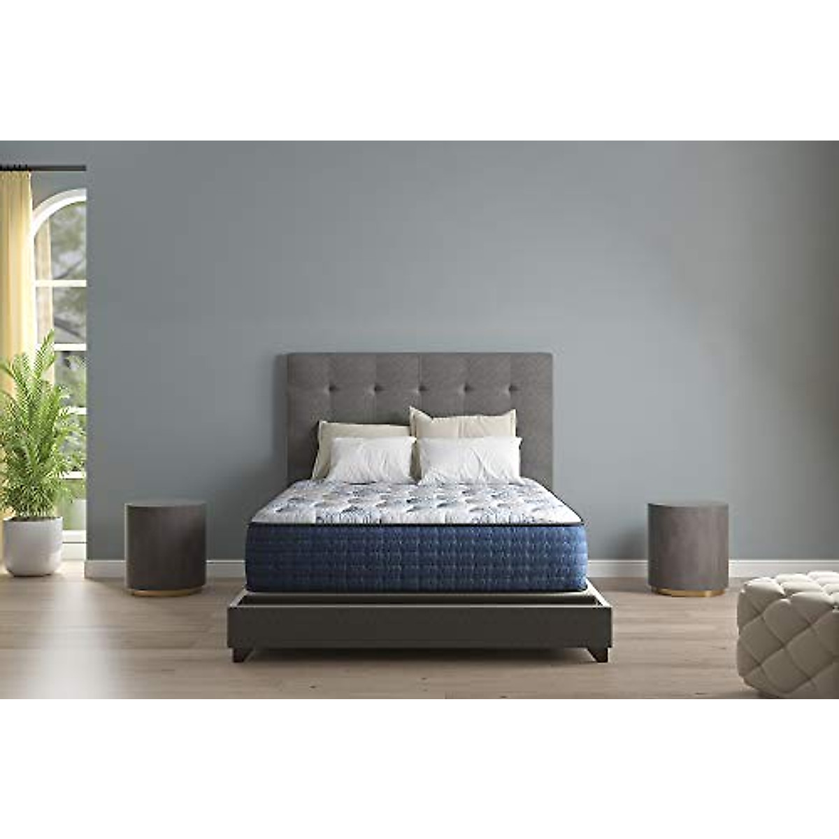 Signature Design by Ashley Mt Dana 15 Inch Plush Hybrid Mattress, CertiPUR-US Certified Foam, Queen