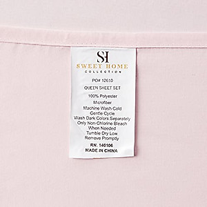 Queen Size Bed Sheets - Breathable Luxury Sheets with Full Elastic & Secure Corner Straps Built In - 1800 Supreme Collection Soft Deep Pocket Bedding, Sheet Set, EXTRA DEEP pocket - Queen, Pale Pink