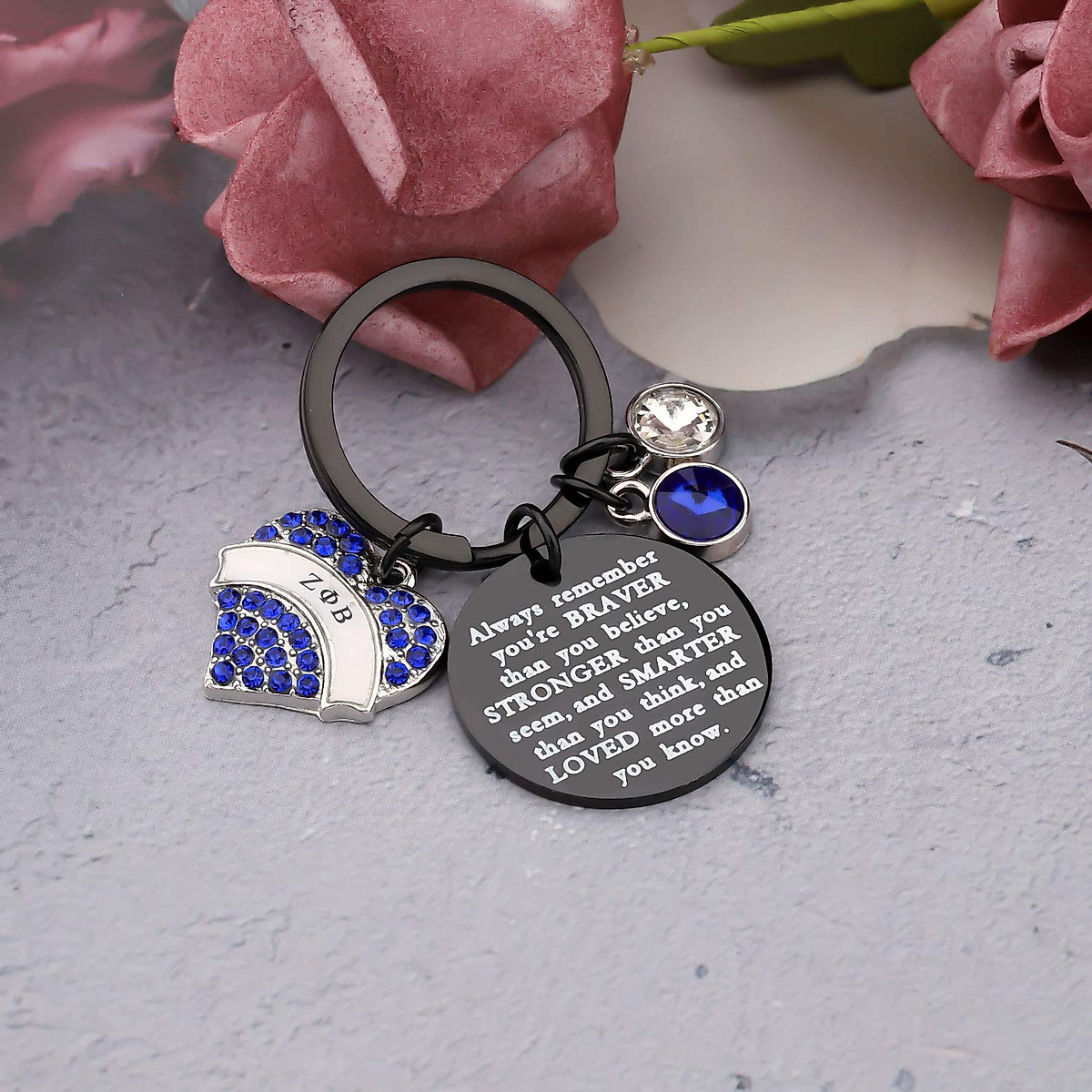 WSNANG Finer Women Keychain Greek Sorority Gift (ZB Black KC)