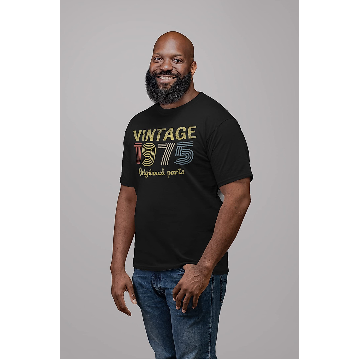 50th Birthday Gift Shirt for Men - Vintage Original Parts 1975 Retro Birthday - 001 - F/Dk. Heather-XL