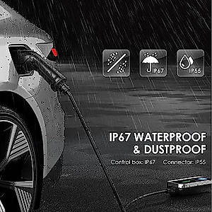 EVJUICION Level 2 EV Charger 40Amp 240V 25Ft Cable, Home and Portable Universal Electric Vechicle Charger for J1772 Electric Cars with NEMA 14-50 Plug, Current Adjustable, Delay Timer