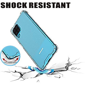 Folmeikat Samsung Galaxy A12 Phone Case, Clear Transparent Reinforced Corners TPU Shock-Absorption Flexible Cell Phone Cover for Samsung A12 6.5"(2021) (Clear)