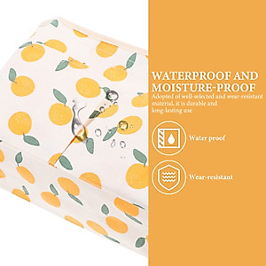 ARTIBETTER Fruit Hanging Basket Orange Bedside Cotton Linen Hanging Storage Bag Bed Storage Pocket Organizer Pouch Diaper Stacker for Bed Crib Craddle Baby Clothes Organizer Storage Bed Frame