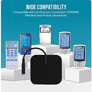 TENS Unit Electrode Pads TENS Unit Replacement Pads TENS Pads Replacement Electrodes for TENS Unit Pads Replacement TENS Replacement Pads Compatible with AUVON TENS 7000 Replacement Pads Black
