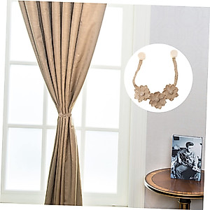 YARNOW Magnetic Window Shade Flower Magnet Buckle Magnetic Window Drapery Tie Backs for Curtains Polyester Bracket Brown Fashion Magnetic Drapery Tiebacks