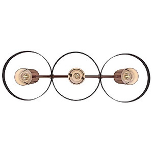 Westinghouse 6368900 Ariana Indoor, Matte Black Finish with Copper Shades Three-Light Chandelier, One Size