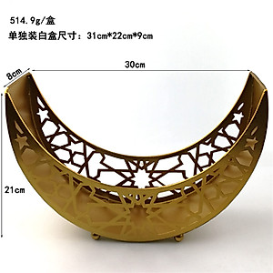 Crescent Moon Star Tray Ramadan Eid Mubarak Trays Platters,Pastry Tray Tableware Dessert Food Storage Container Display Holder for Party (A1)