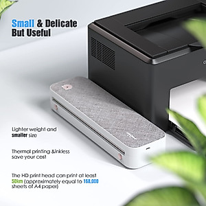 Bisofice PeriPage Portable Printer, A4 Wireless Bluetooth Travel Printer, Portable Thermal Printer Compatible with Android and iOS, Support 2''/3''/4'' Paper Width, Mobile Printer