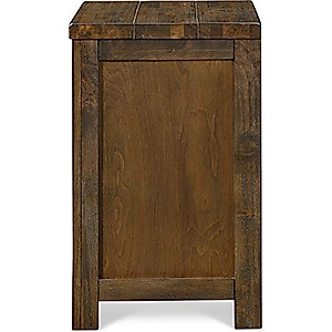 Finch Stratford Farmhouse Wooden Nightstand with 2 Drawers, Bedside End Table, Space Saving Design, Rustic Brown
