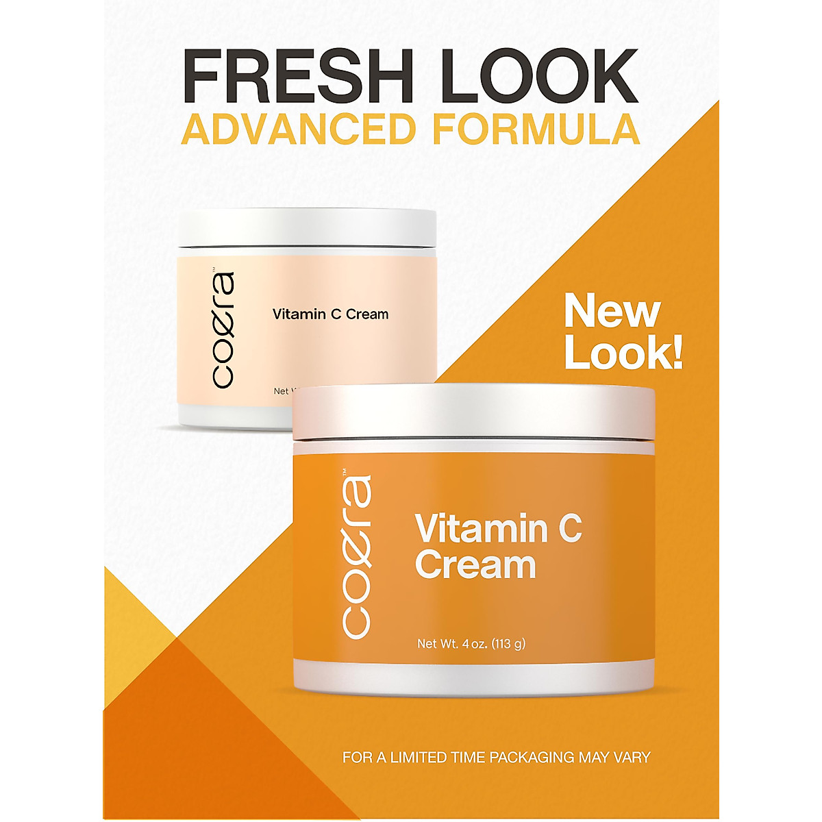 Coera Vitamin C Cream | 4oz | Brightening + Firming Formula | Free of Parabens, SLS & Fragrances | Dark Spot Masker for Face, Skin & Eyes | Packaging May Vary