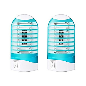 Indoor Bug Zapper for Home Mosquito Killer Trap Zapper, Electric Gnat Fly Trap Zapper for House Plug in Bug Killer Light Lamp Eliminates Flying Pests 2 Pack