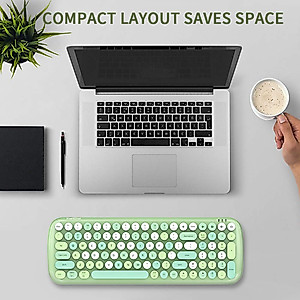 Wireless Bluetooth Keyboard, Universal Portable Multi?Device Keyboard for Bluetooth 5.1 Wireless Keyboard for Laptop Mobile Phone Tablet(Green)