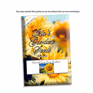 Mammoth Grey Stripe Sunflower Flower Seeds, 50+ Heirloom Seeds Per Packet, (Isla's Garden Seeds), Non GMO Seeds, Botanical Name: Helianthus annuus