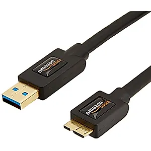 Amazon Basics USB 3.0 Cable - A-Male to Micro-B - 3 Feet (0.9 Meters), Black, Printer