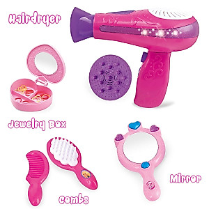 Bettina Vogue Beauty Hair Salon Fashion Pretend Play Set with Hairdryer, Mirror, Styling Accessories