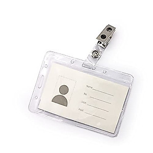 Pen + Gear x12 Badge Holders Vertical / Horizontal | Clear | ID Name Tag Card