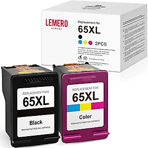 LemeroUtrust Remanufactured Ink Cartridge Replacement for HP 65XL 65 Color Ink Cartridge use with HP Envy 5052 5055 5058 | HP DeskJet 2655 3755 2652 2622 2624 Printer Ink Cartridges (2-Pack)