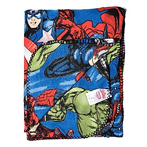 Marvel Avengers Fleece Throw Blanket - Fun Superhero Fleece Throw Blanket for Girls & Boys, Soft & Cozy Plush Lightweight Fabric Bed Cover, Cool Bedroom Decor, Kids Throw Blanket - Size 45”x 60”