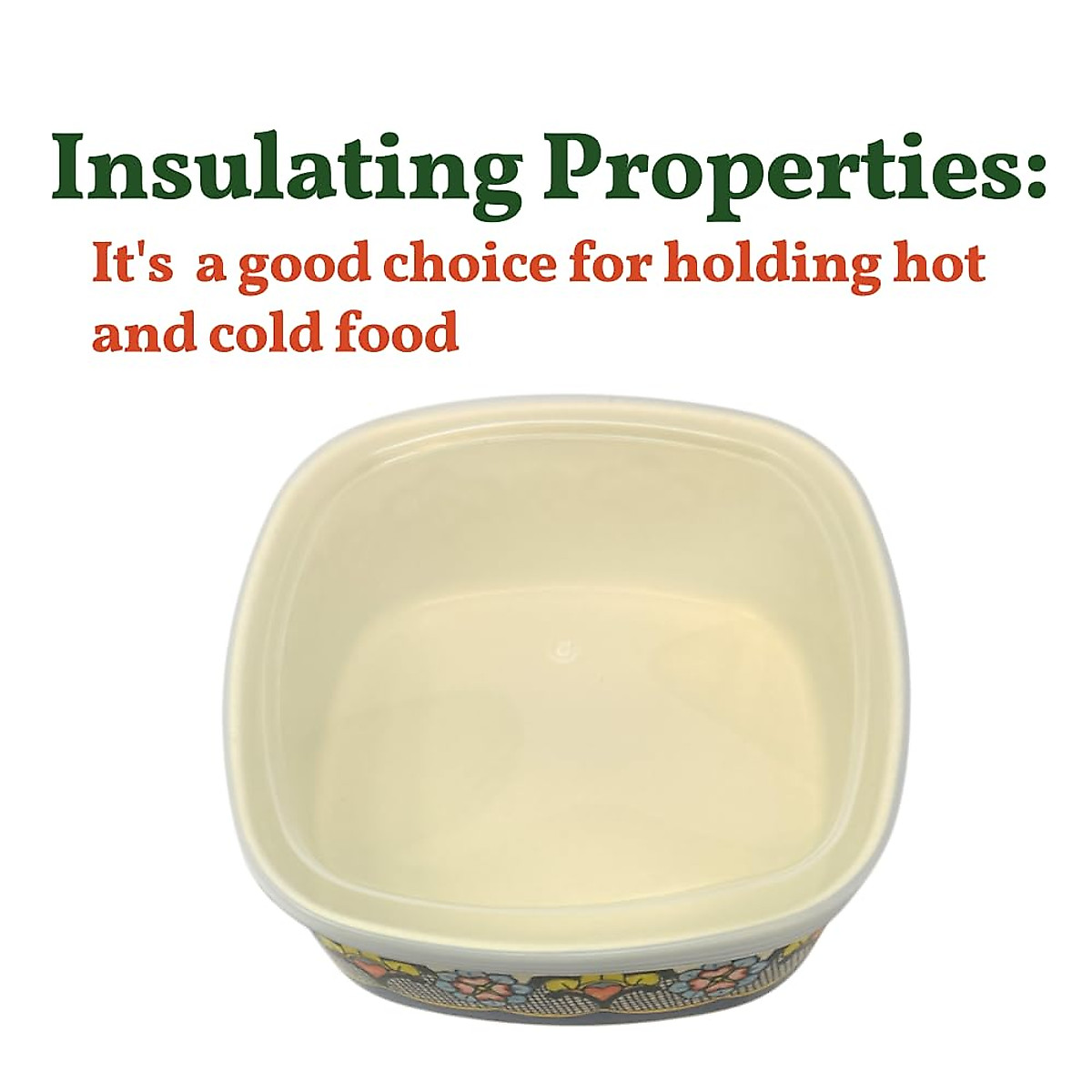 GODAGE 6-Piece Melamine Food Storage Containers with Airtight Lids, Nesting Bowl Set, Stackable & Unbreakable, BPA-Free, Dishwasher & Freezer Safe (Square)