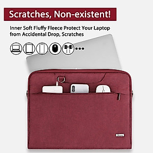V Voova Laptop Bag Carrying Case 15 15.6 16 inch with Shoulder Strap for Women, Slim Computer Sleeve Compatible for MacBook Pro 15/16, Dell XPS 15, HP Asus Acer Lenovo Notebook, Red