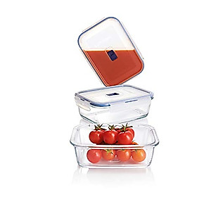 Luminarc 3.4 Cup Pure Box Active 6-Piece Food Storage Rectangle Set, Clear