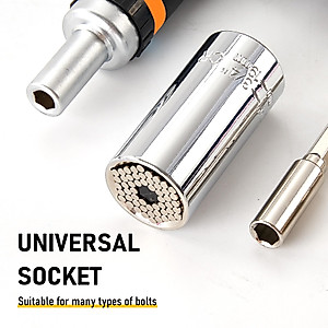 Universal Socket Tool Set, Super Socket Uncrew Any Bolt - Cool Gadgets Gifts Idea & Birthday Gifts for Men, Husband, Dad, Father, Mechanic, Tech, Handyman, DIY, Him, Women