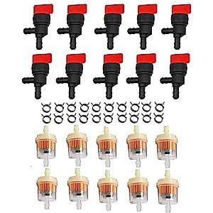 KIPA Fuel Gas 1/4" 90 Degree Shutoff Cutoff Valve Petcock for Tecumseh 35857 32961 Briggs 494769 697944 698181 494539 Mower Generator Pack-10 Durable