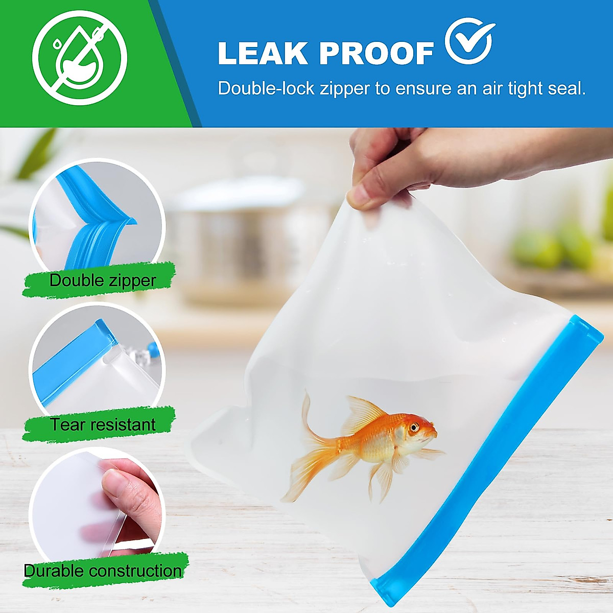 12 Pack Reusable Snack Bags, Reusable Ziplock Silicone Bags Reusable Food Storage Bags, Snack Size Zip Lock Bag for Travel Home Fridge Kitchen Organization and Storage Lunch Meal Prep Snack Containers