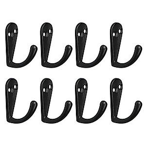 uxcell 8pcs Robe Hook Metal Vintage Design Wall-Mounted Hooks Keys Towel Wall Clasp Bathroom Hanger w Screws