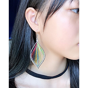 Earrings for Women Colorful Layered Tassel Earrings Bohemian Dangle Drop Tiered Tassel Druzy Stud Earrings Women Gifts