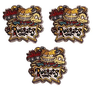 Rugrats Cartoon Group Cast Embroidered 4" Tall Iron on Patch Set of 3
