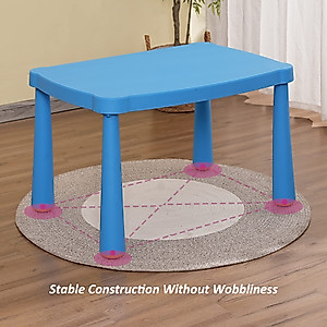 Domi Kids Table,Plastic Children Activity Rectangular Table for School,Home,Play,Reading Dining,Kindergarten(Enlarge Size)