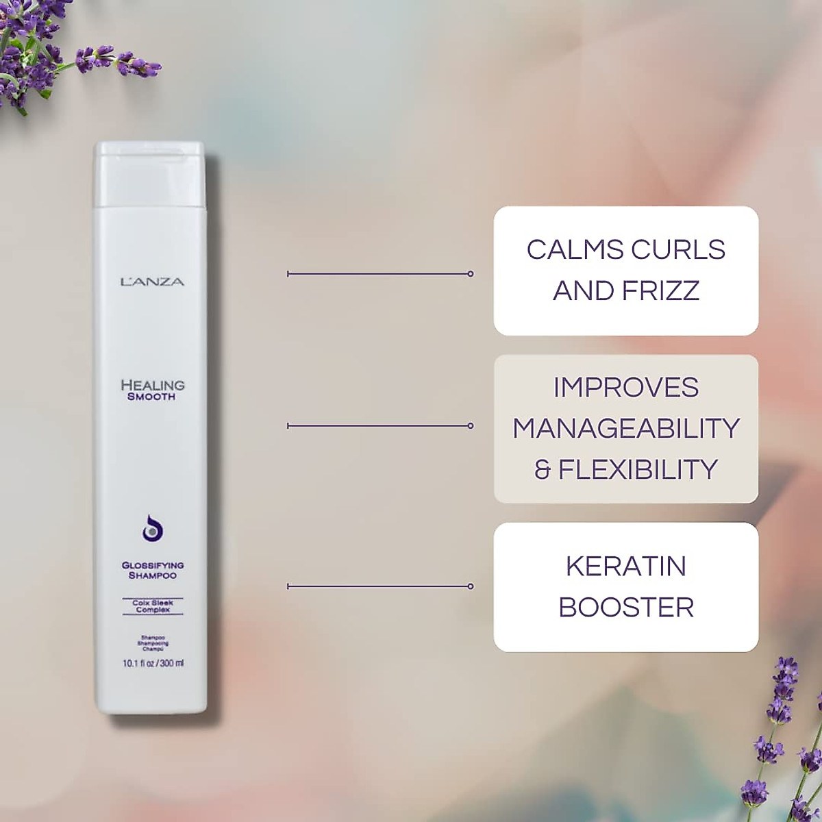 L'ANZA Healing Smooth Glossifying Shampoo, Nourishes, Repairs, and Boosts Hair Shine and Strength for a Perfect Silky-Smooth, Frizz-free Look (10.14 Fl Oz)