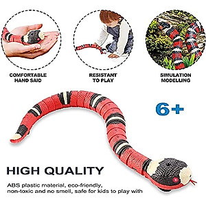 CSD Smart Sensing Snake Toy - Interactive Fake Snake for Kids, Cats & Dogs - USB Rechargeable Electric Simulation Slithering Serpent - Realistic Snake Prank Prop for Halloween, Christmas & April Fools