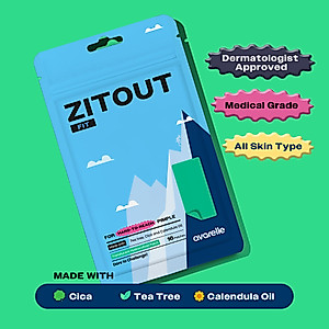 AVARELLE ZITOUT Large Hydrocolloid Pimple Strips (16 Patches) | Vegan Nose Patches for Pores Tea Tree | Chin Acne Patches for Face | Hydrocolloid Bandages for Acne | FSA & HSA Acne Treatment