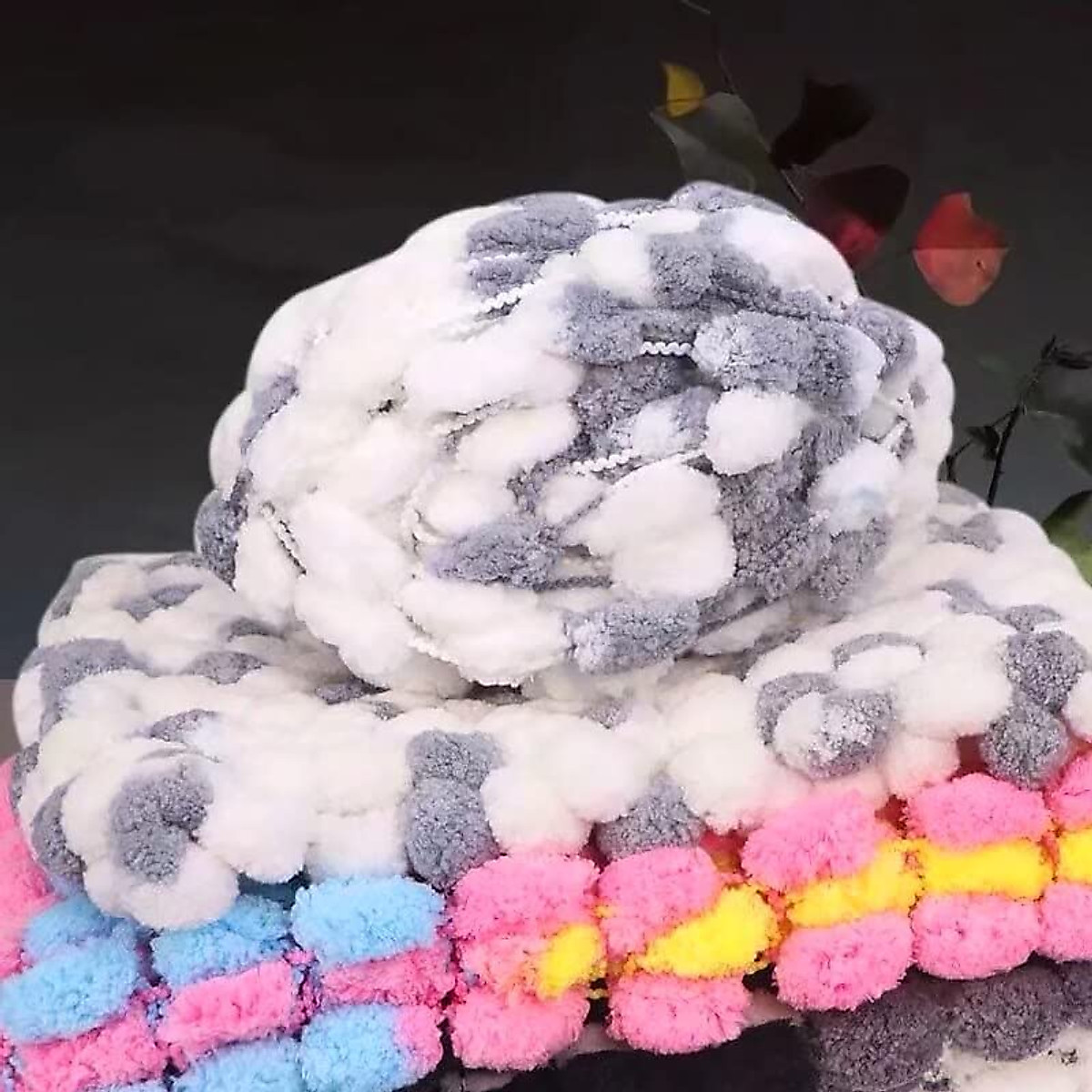 ENUDKON Big Ball Coarse Yarn Rug Supplies Mats Bag Cushion Hand-Knitting Thread Sweet Soft Wool Crochet Yarn Big Ball Yarn (Color : 24)