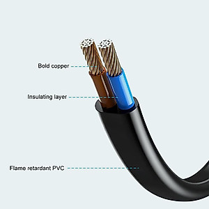 K-Mains AC Power Cord Outlet Socket Cable Plug Lead for Ryobi Cordless 40V 40Volt Lithium-ion Baterry OP4026 & Charger OP400