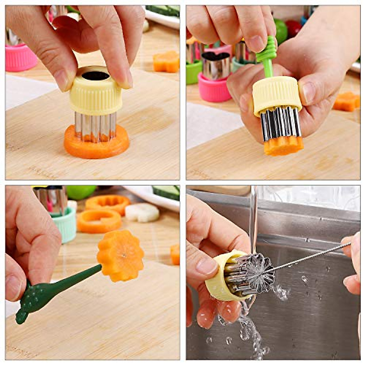 12 pcs Mini Cookie Cutters Vegetable Cutter Shapes Sets Fruit Stamps Mold